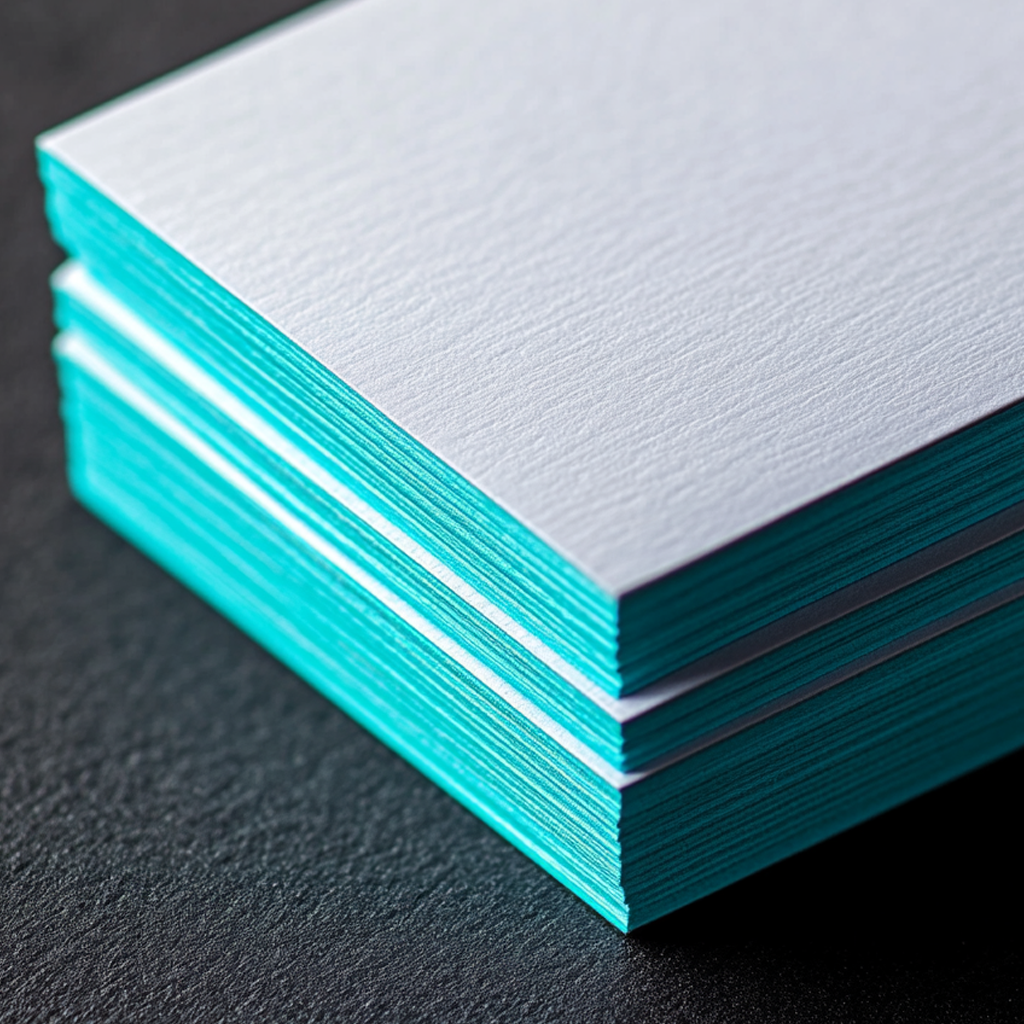 Turquoise Painted Edge Business Cards • 32pt Cardstock Thickness ...